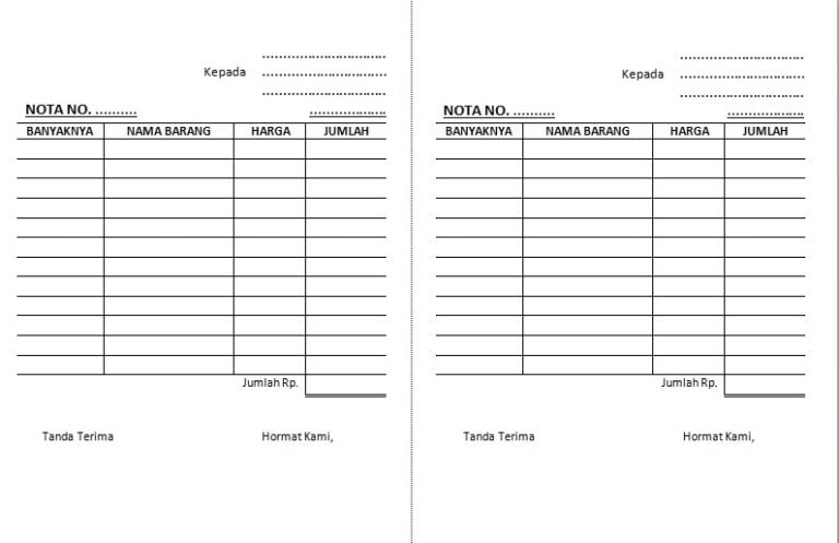 Bon Kosong Fotocopy, Download Template Gratis Disini!