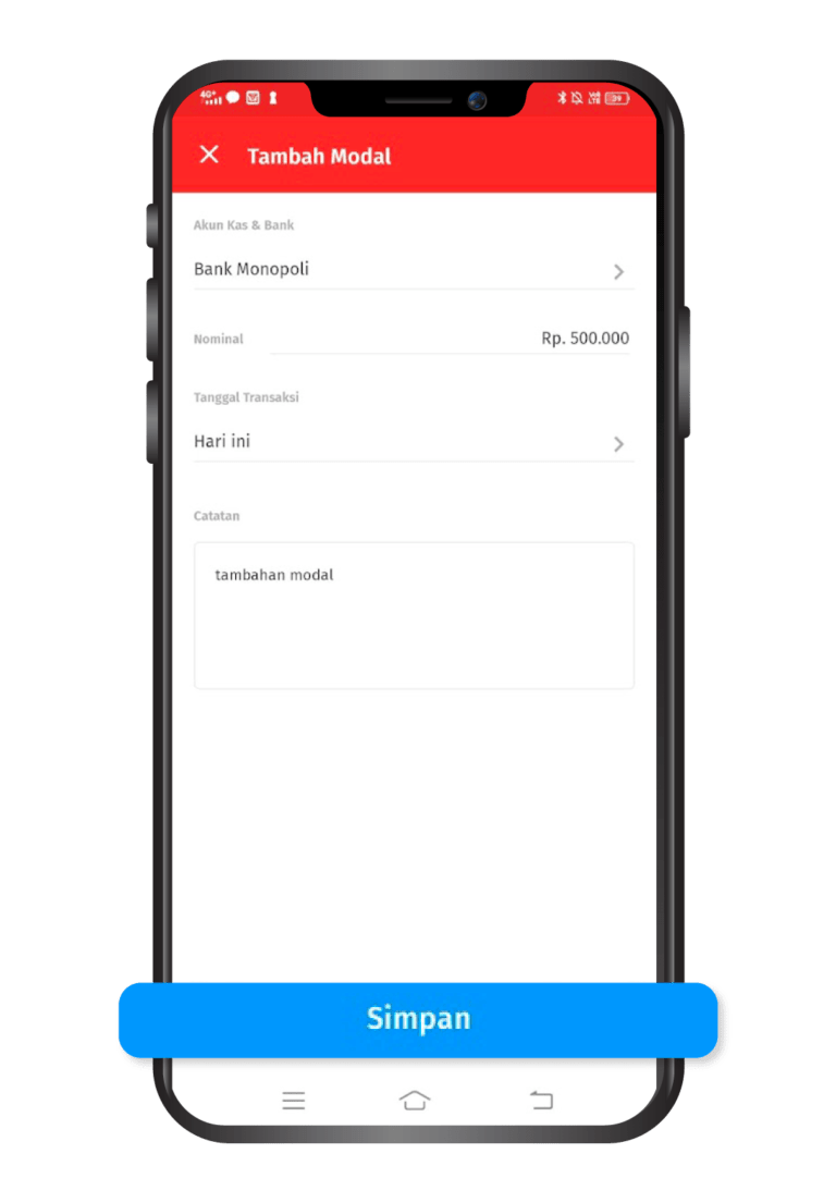 Cara Menambah Modal Antar Kas di Accurate Lite