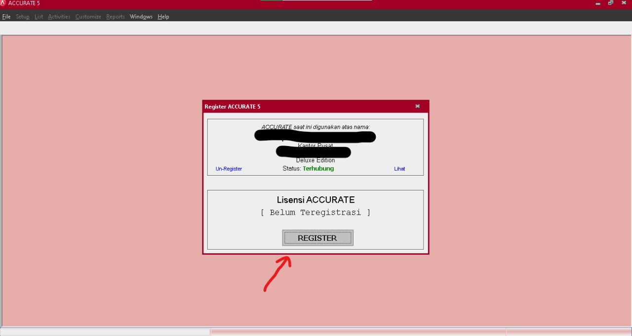 Sudah Register Tapi Tiba-tiba Unregister pada Accurate 5