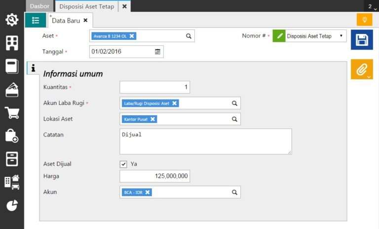 Cara Membuat Disposisi Aset Tetap di Accurate Online